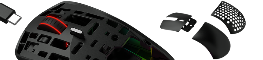 Devo Wireless Gaming Mouse Littwo RGB 73g - Black Level Up